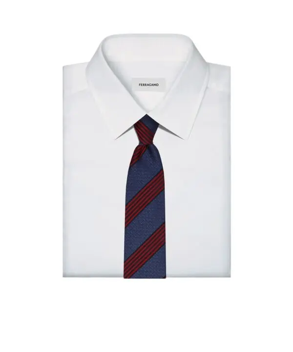 FERRAGAMO Gancini Silk Jacquard Neck Tie