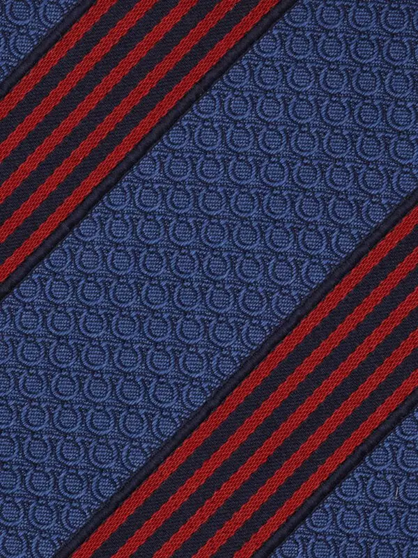 FERRAGAMO Gancini Silk Jacquard Neck Tie
