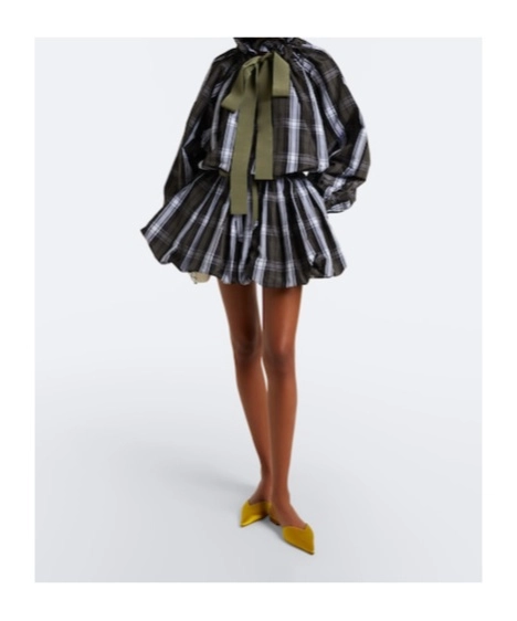PATOU Checked Balloon Miniskirt