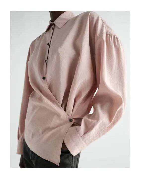 LEMAIRE Long Sleeve Draped Shirt - Orchid