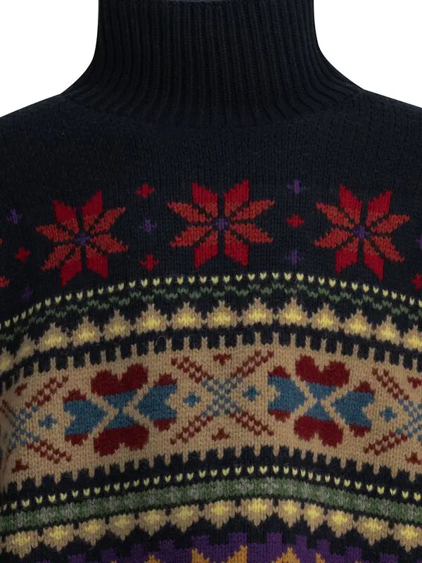Polo Ralph Lauren Wool And Cashmere Fair Isle Turtleneck Sweater