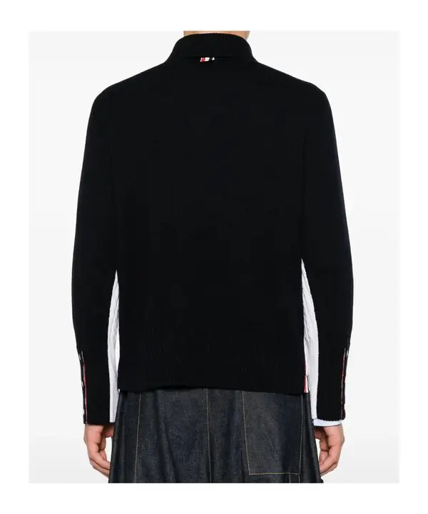 Thom Browne 4-bar Cable-knit Polo Shirt