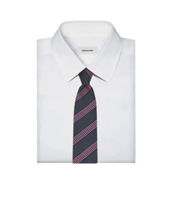 FERRAGAMO Gancini Jacquard Silk Neck Tie