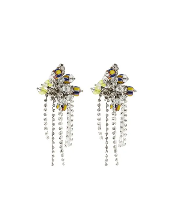 Dries Van Noten Embellished Pin Earrings - Gray