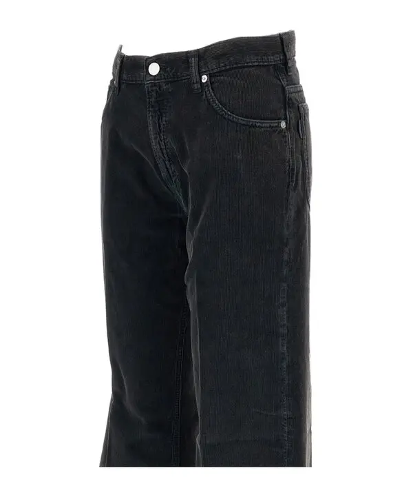HAIKURE Velvet-like Wide Leg Trousers - Black