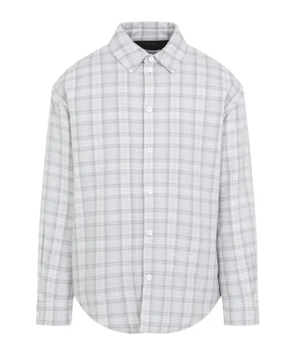 Off-White Plaid Shirt - Light Gray