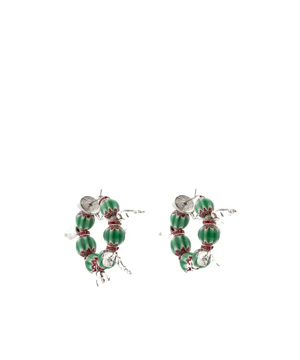 Dries Van Noten Beaded Earrings - Silver