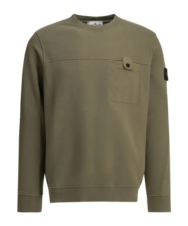 Stone Island Logo-patch Chest-pocket Sweatshirt