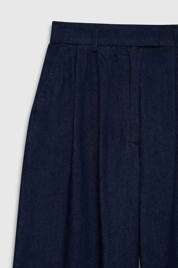 ANINE BING Lou Trousers Wide Leg Denim - Dark Blue