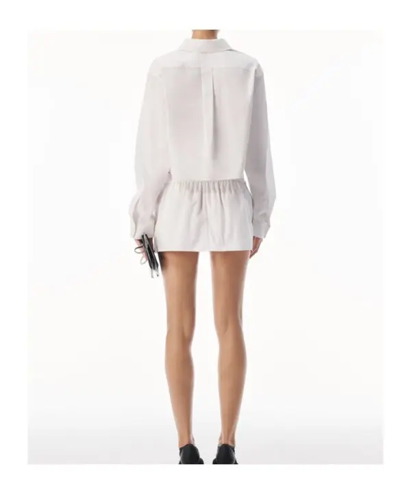 Alexander Wang Logo Embroidered Cropped Shirt