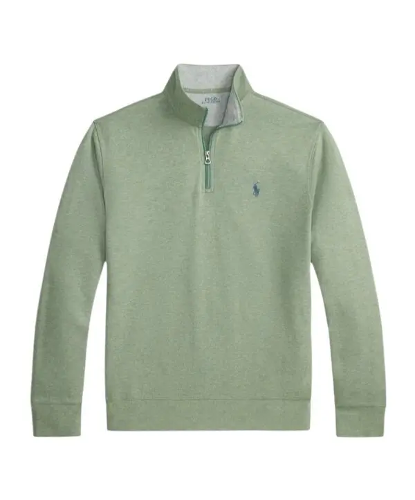 Polo Ralph Lauren Quarter-zip Logo-embroidered Sweater - Green