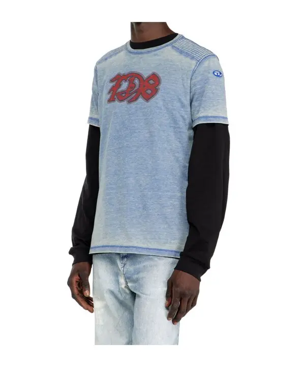 DIESEL® T Domy Logo T-shirt - Light Blue