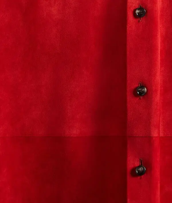 Bottega Veneta Suede Leather Shirt - Red