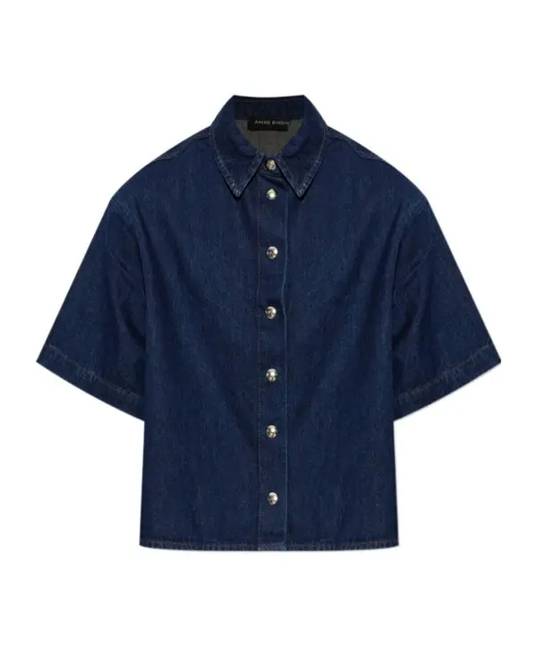 ANINE BING Lincoln Shirt Ink Blue - Black