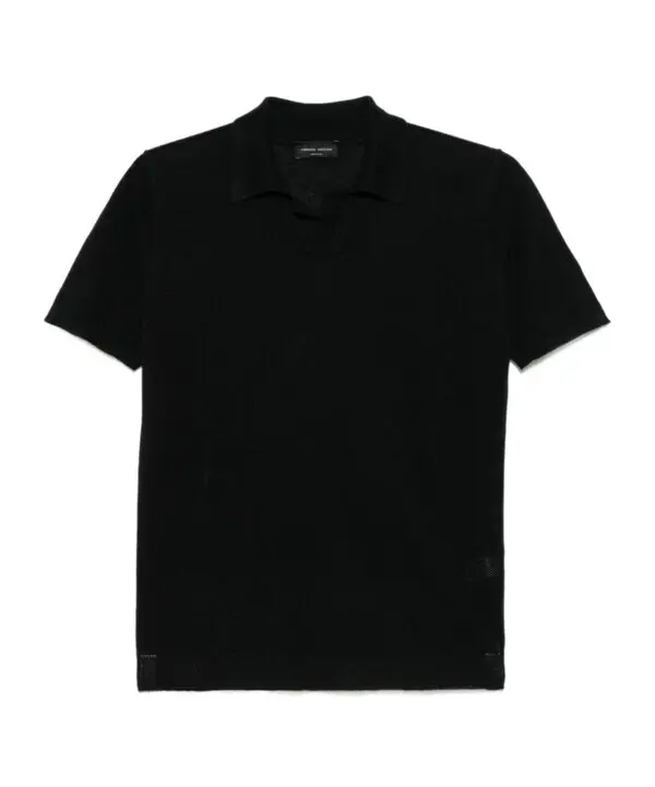 ROBERTO COLLINA Linen T-shirt - Black