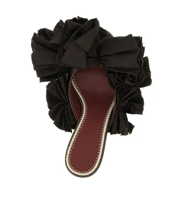 Magda Butrym Flower Taffeta Stiletto Mules
