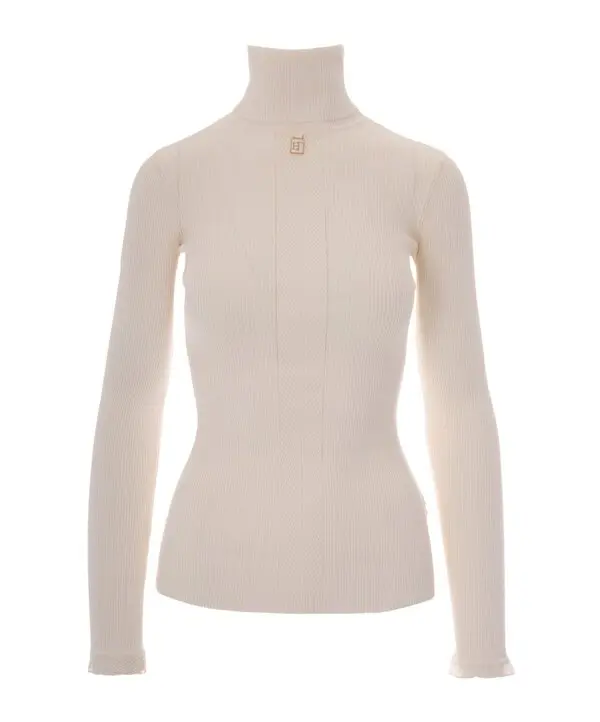 Elisabetta Franchi Long-sleeve Knit Top - Nude