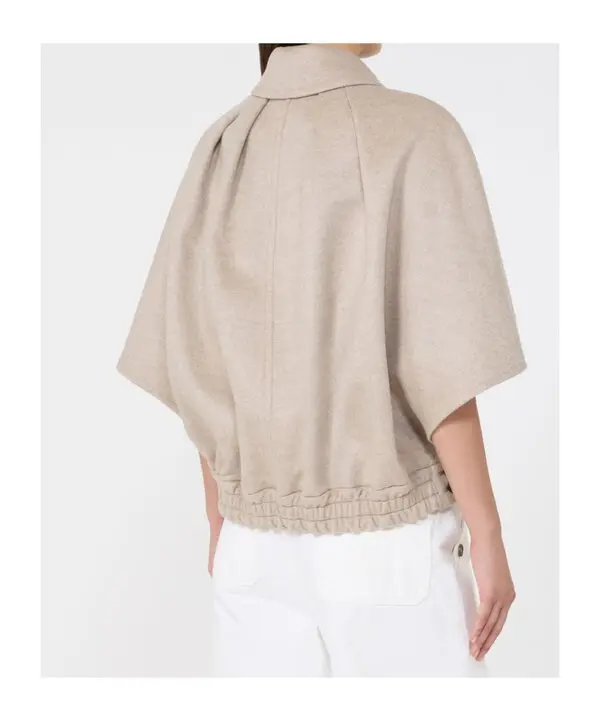 Max Mara Boxy Cape In Cashmere Drap