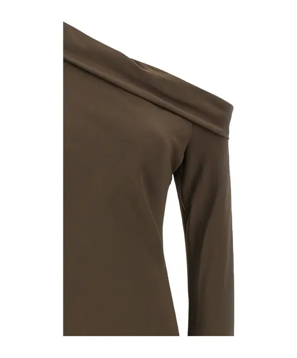 Alberta Ferretti Long Sleeve Asymmetric One-shoulder Gown