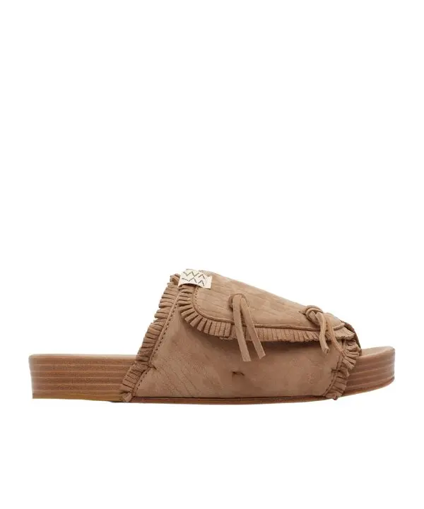 Visvim Christo Shaman-folk Slippers - Sand-colored