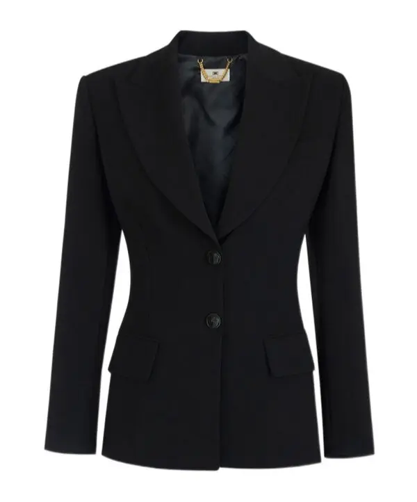 Elisabetta Franchi Long-sleeved Suit Jacket - Black
