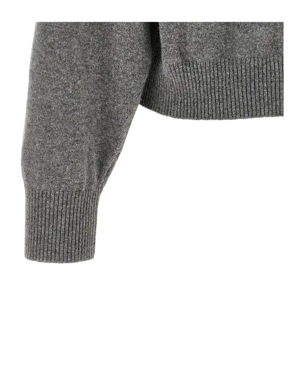 Alberta Ferretti Wool Sweater With Raised Embroidered Flowers