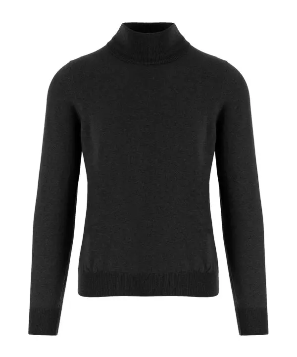 Tagliatore Long-sleeved High Neck Ribbed Knit Sweater - Black
