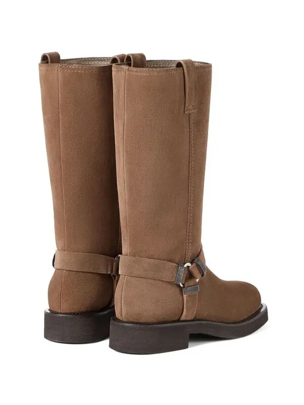 Brunello Cucinelli Suede Biker Boots