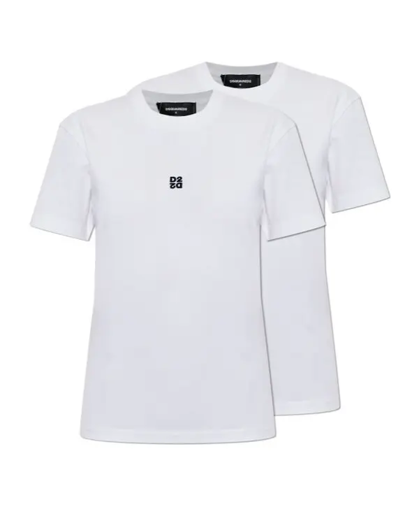 Dsquared2 Two-pack Of Crew Neck Short-sleeved T-shirts - White