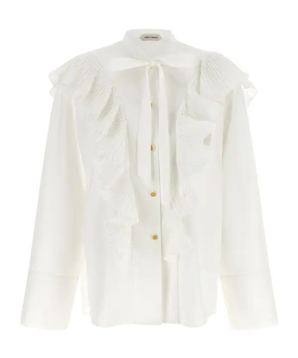 Alberta Ferretti Pleated Ruffle Shirt