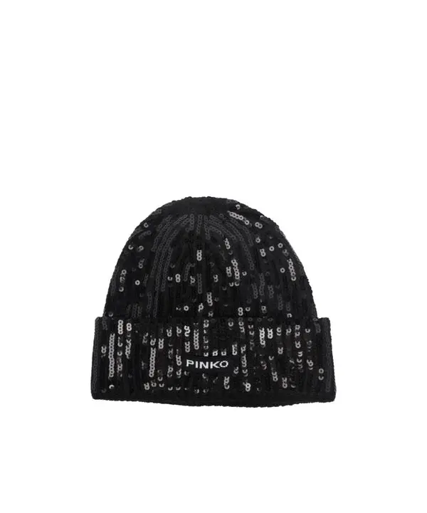 Pinko Sequin-embellished Ribbed-knit Beanie Hat - No