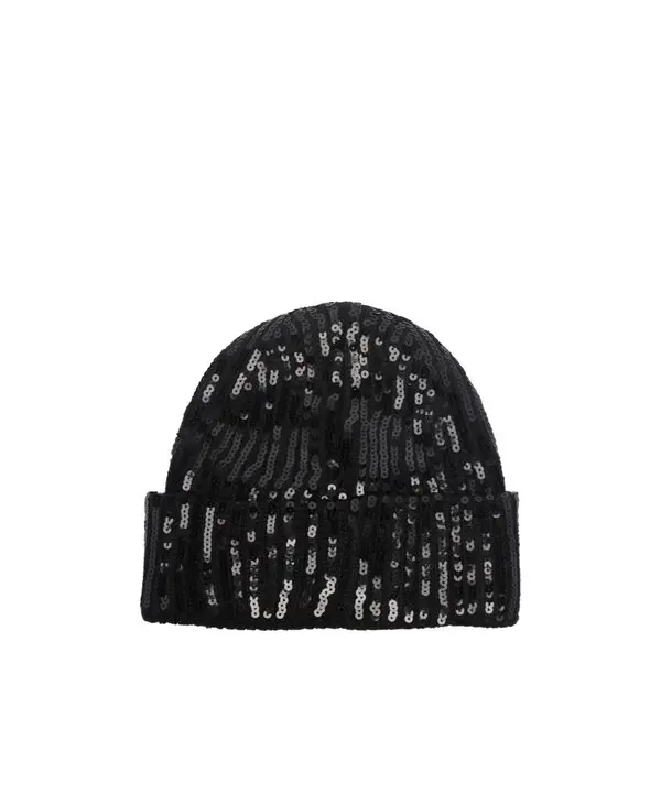 Pinko Sequin-embellished Ribbed-knit Beanie Hat - No