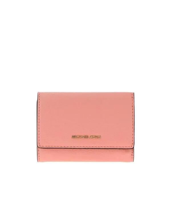 Michael Kors Grained-leather Trifold Wallet - Pink