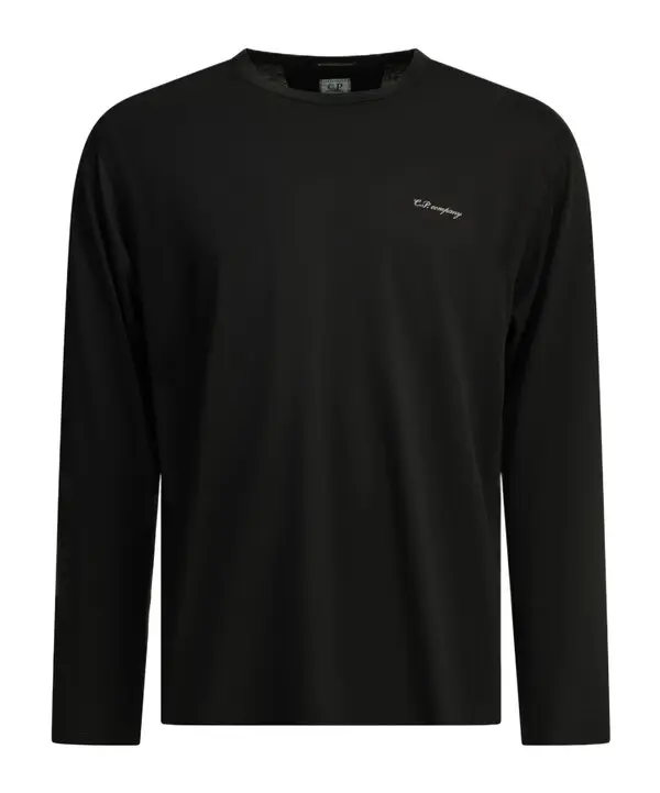 C.P. COMPANY Crewneck T-shirt With Logo - Black