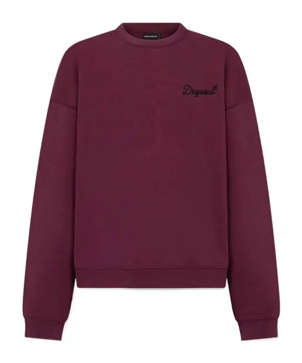 Dsquared2 Signature Relax-fit Crew-neck Sweatshirt - Bordeaux