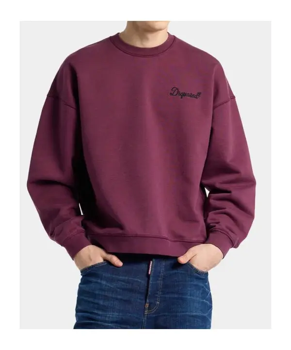 Dsquared2 Signature Relax-fit Crewneck Sweatshirt - Bordeaux