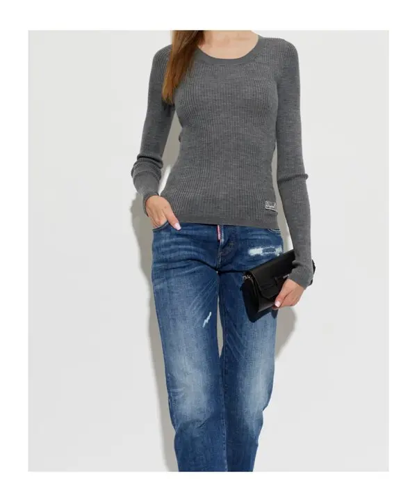 Dsquared2 Crew Neck Long-sleeved Knitwear