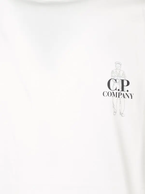 C.P. COMPANY Logo Detailed Crewneck T-shirt - White