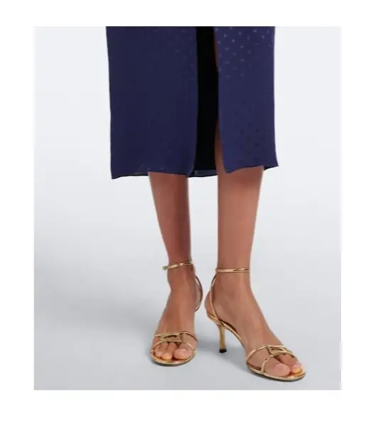 Alessandra Rich Silk Jacquard Star Motif Midi Dress - Blue