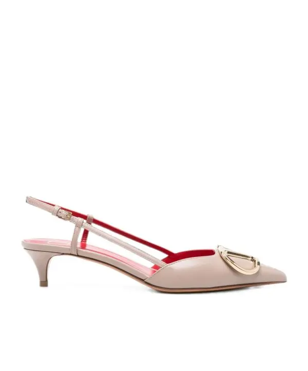 Valentino Garavani Vlogo Signature Slingback Pumps - Nude