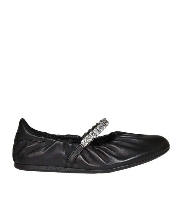JIMMY CHOO Pleated Flats - Black