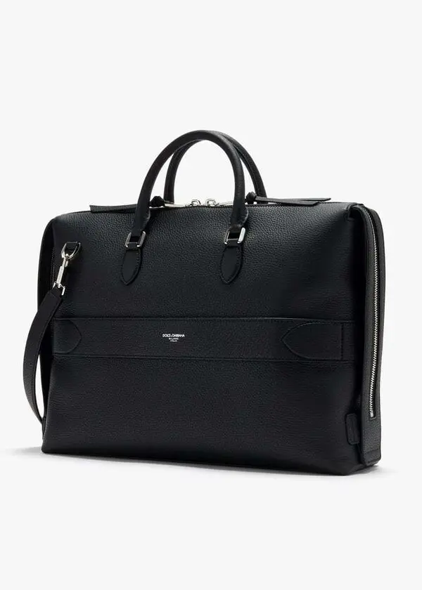Dolce & Gabbana Logo Plaque Zipped Laptop Bag