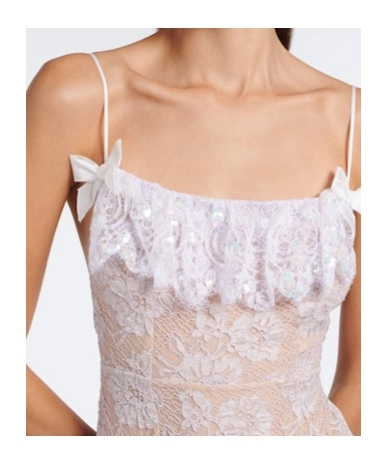 Alessandra Rich Ruffled Sequined Lace Maxi Dress
