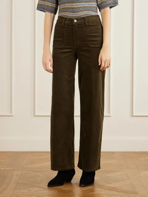 FRAME Flared-leg Corduroy Trousers - Green
