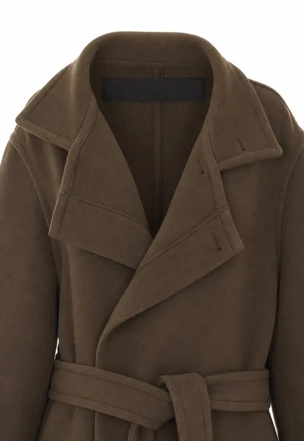 LEMAIRE Wool Wrap Coat - Thyme