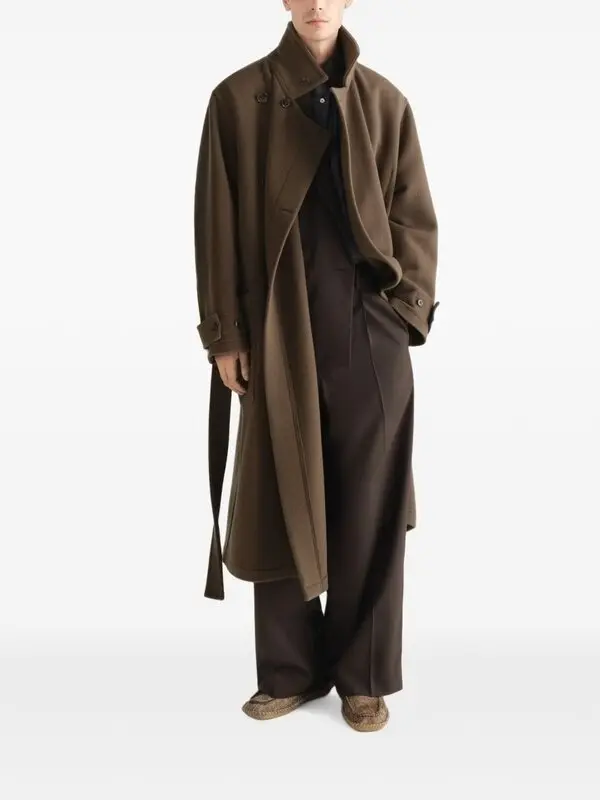 LEMAIRE Wool Wrap Coat - Thyme