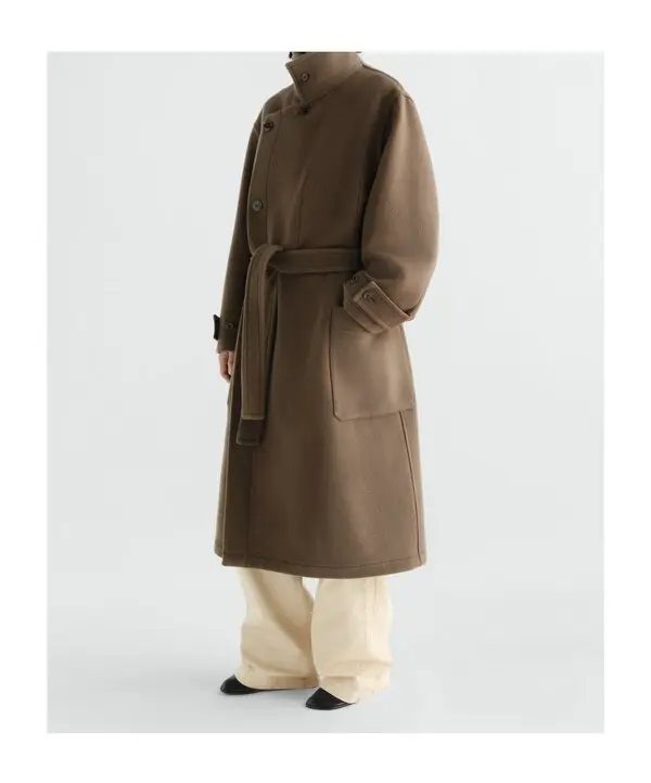LEMAIRE Wool Wrap Coat - Thyme