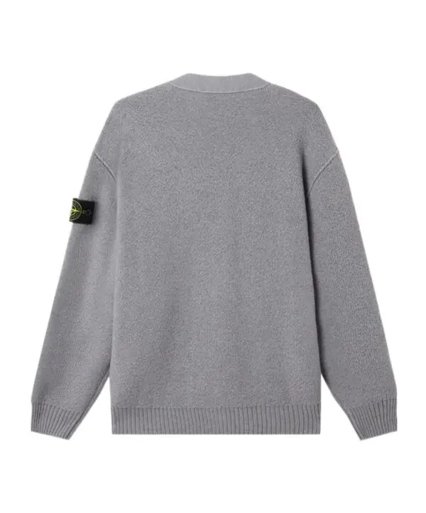 Stone Island Loose-fit V-neck Cardigan With Pockets - Ashes