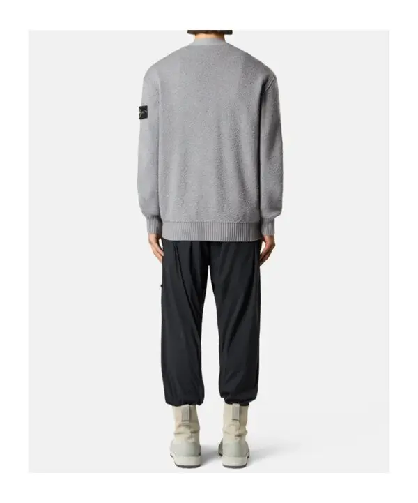 Stone Island Loose-fit V-neck Cardigan With Pockets - Ashes