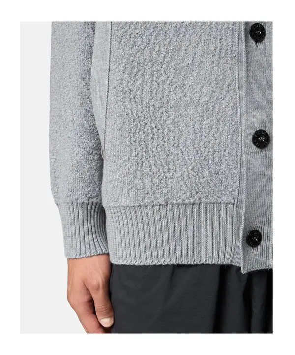 Stone Island Loose-fit V-neck Cardigan With Pockets - Ashes